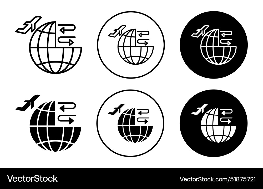 Import and export icon outline flat Royalty Free Vector
