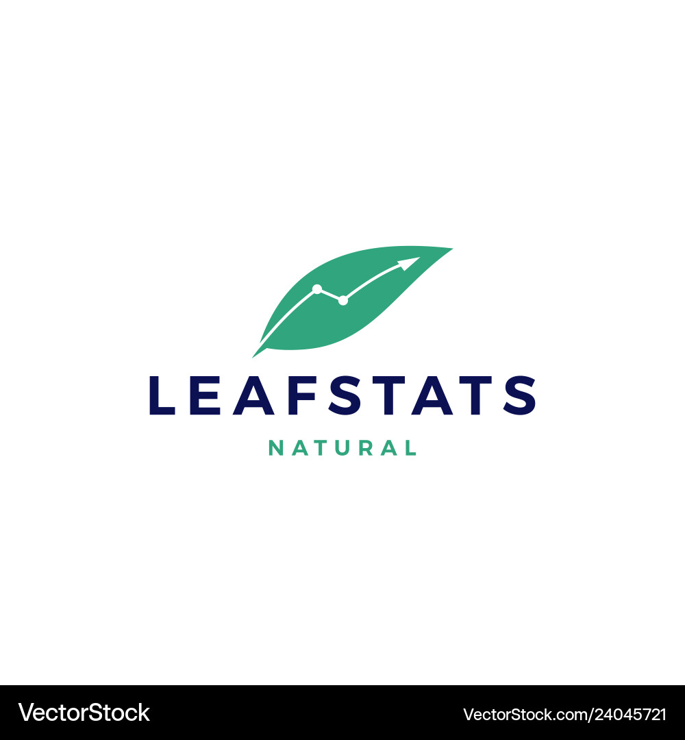 Leaf stats statistics chart sprout logo icon Vector Image