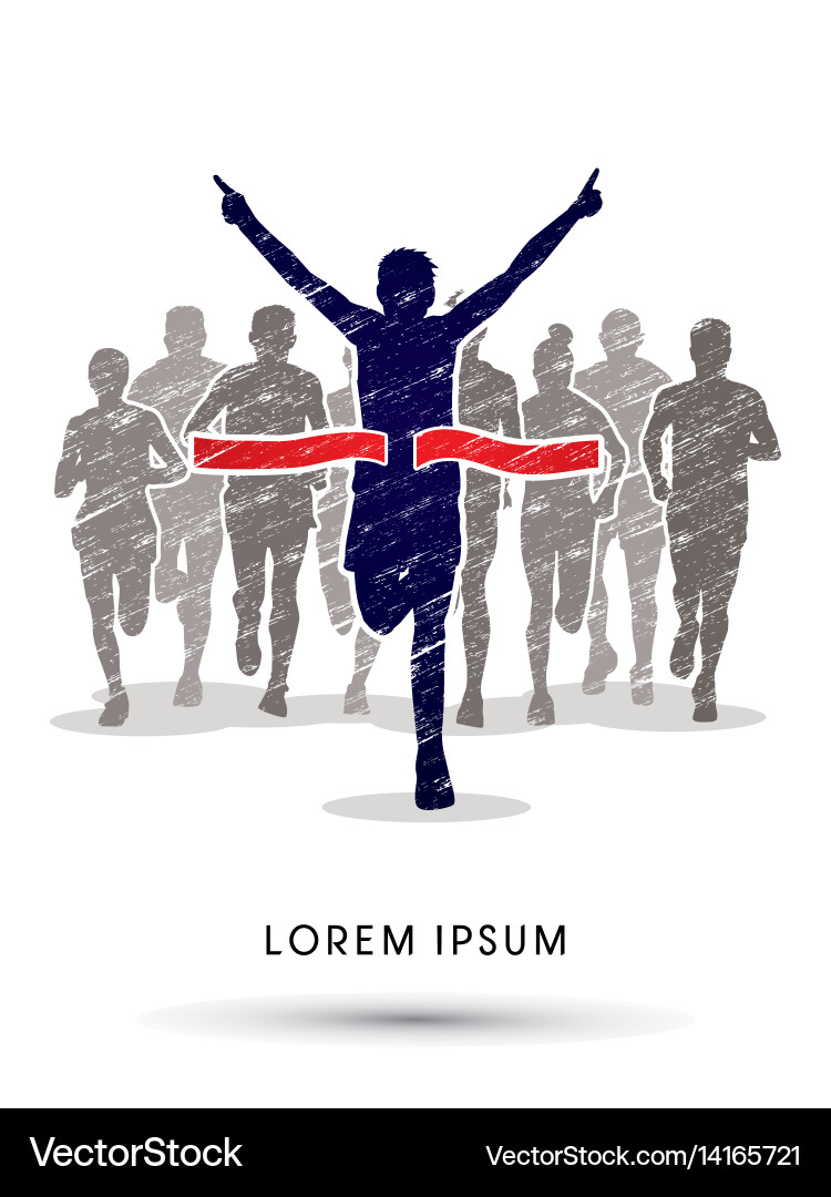 Marathon Winner Celebration Royalty Free Vector Image