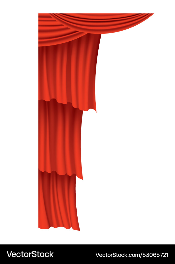 Red curtains realistic theater fabric silk Vector Image
