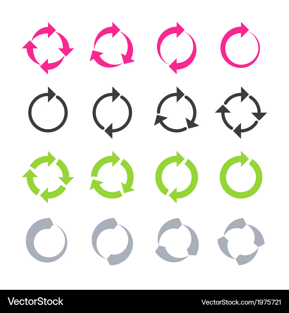 Rotation reload refresh circle cycle arrow sig Vector Image