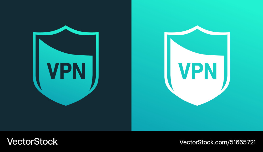 Shield emblem for sticker logo or icon of vpn Vector Image
