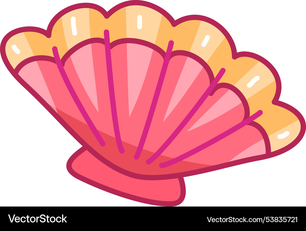 Showcases a scallop shell Royalty Free Vector Image