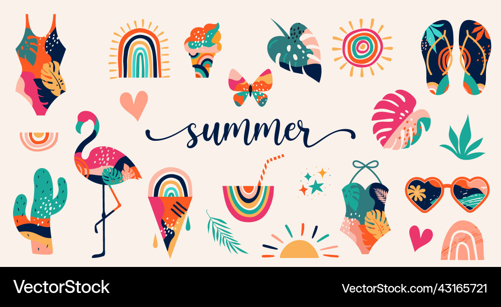 Summer Elements & Patterns Royalty Free Vector Image