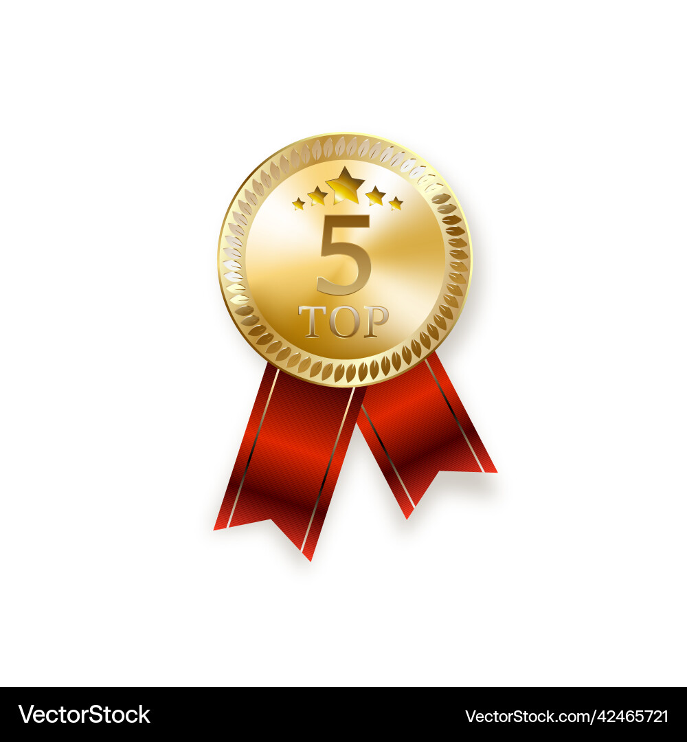 Top 5 golden label Royalty Free Vector Image - VectorStock