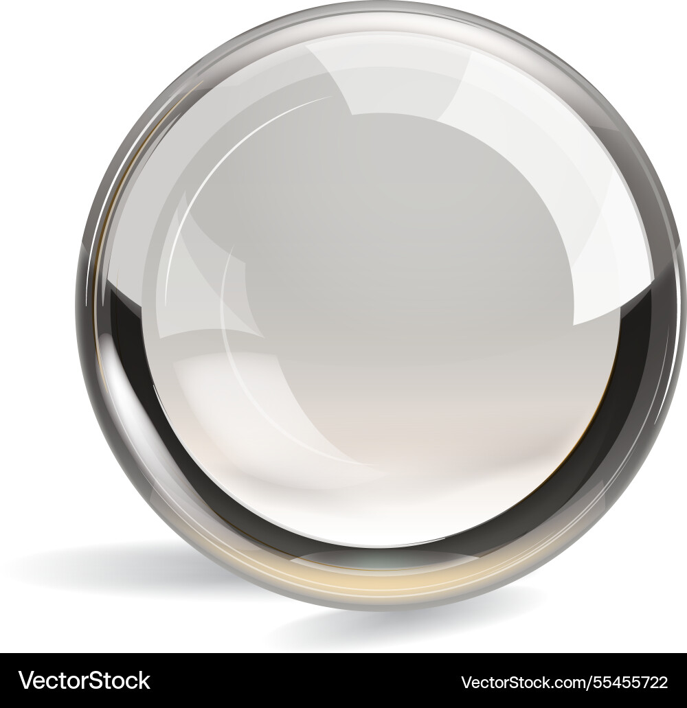 A shiny transparent glass sphere with reflections Vector Image