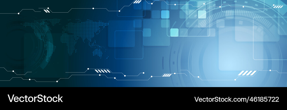 Abstract technology web header banner Royalty Free Vector