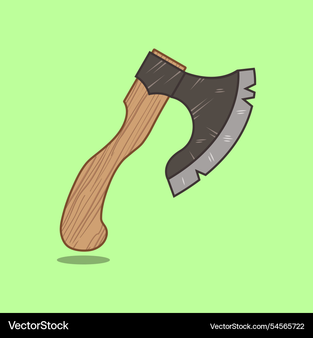 Axe with wooden handle Royalty Free Vector Image