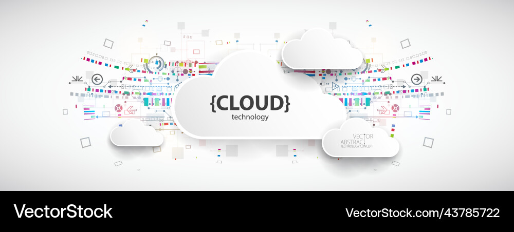 Cloud storage technology integrated digital web Vector Image