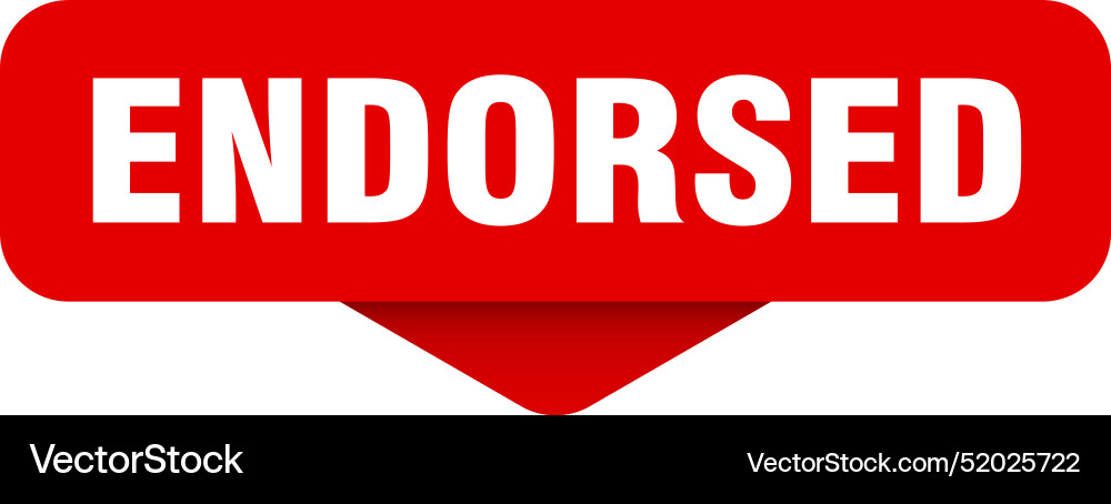 Endorsed sticker sign on transparent Royalty Free Vector