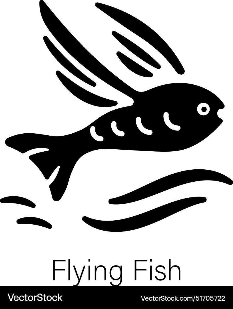 Flying fish Royalty Free Vector Image - VectorStock