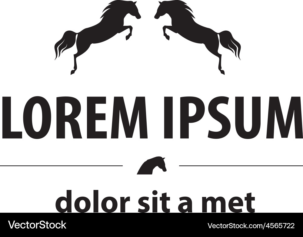 Horse jumping emblem Royalty Free Vector Image