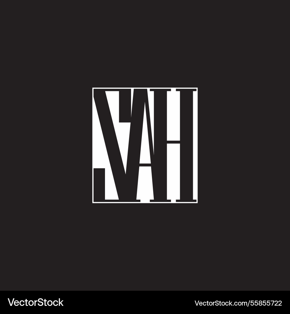 Letters sah negative space simple linked logo Vector Image