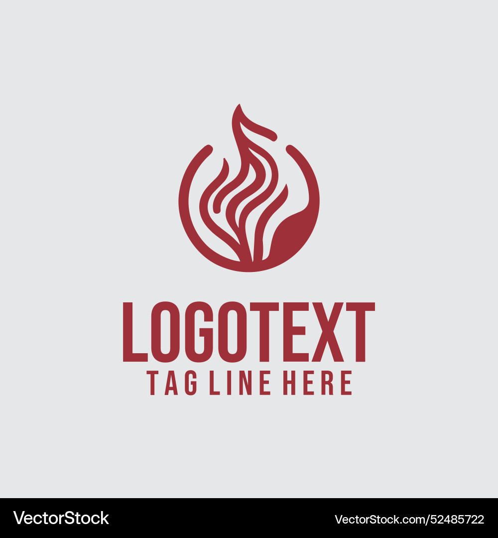 Linear fire logo Royalty Free Vector Image - VectorStock