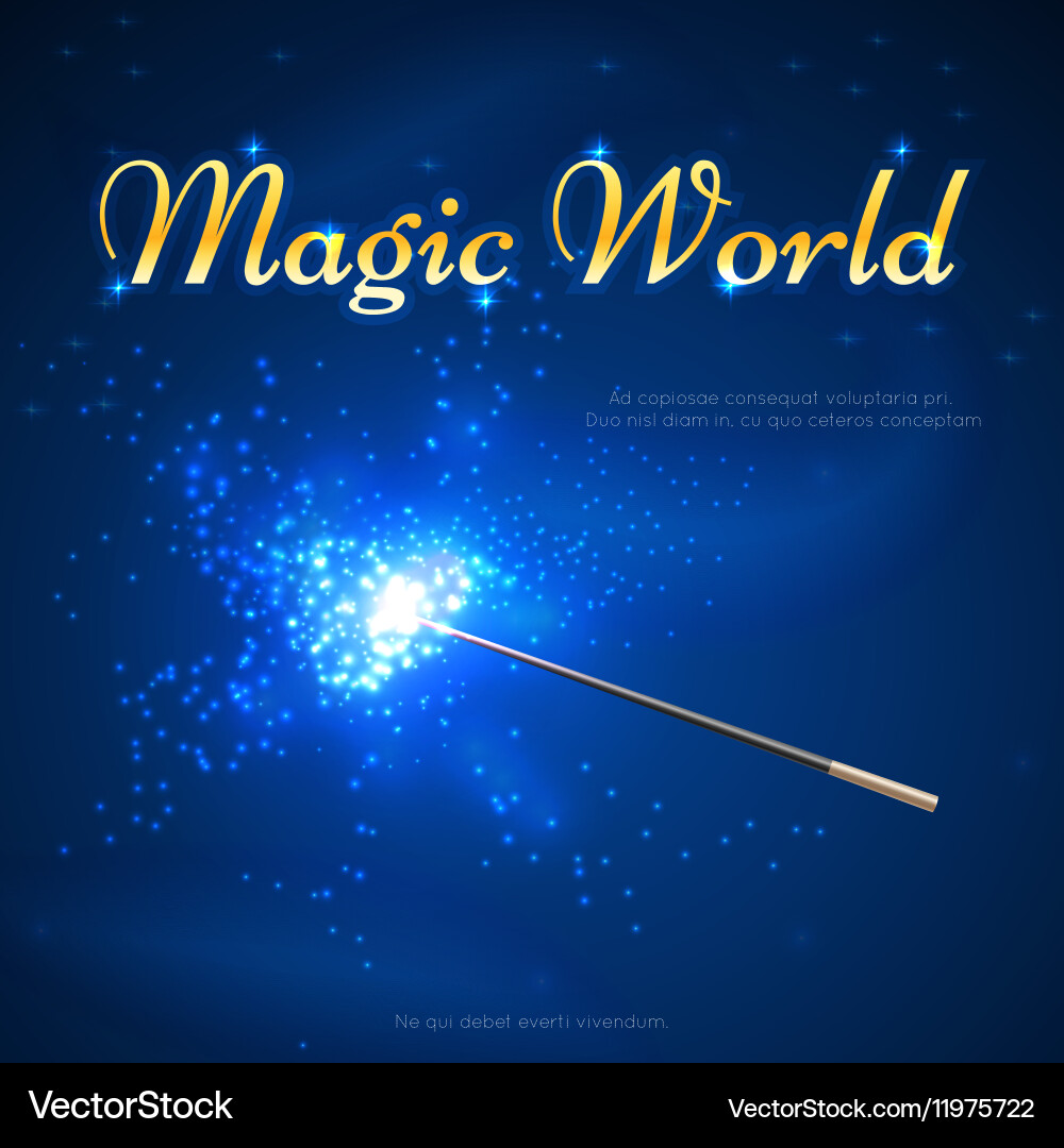 Magic wand mystery background Royalty Free Vector Image