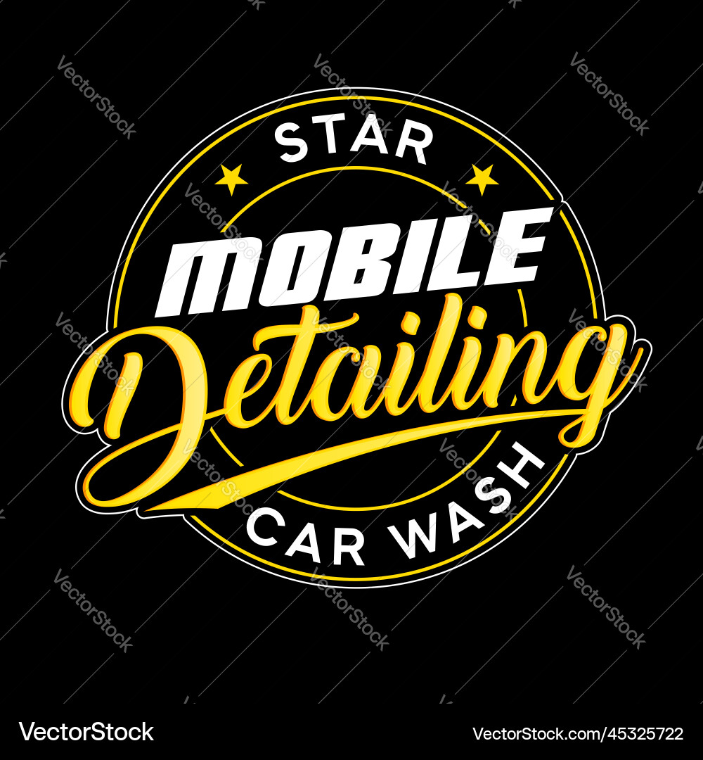 Mobile Detailing Star Logo Royalty Free Vector Image