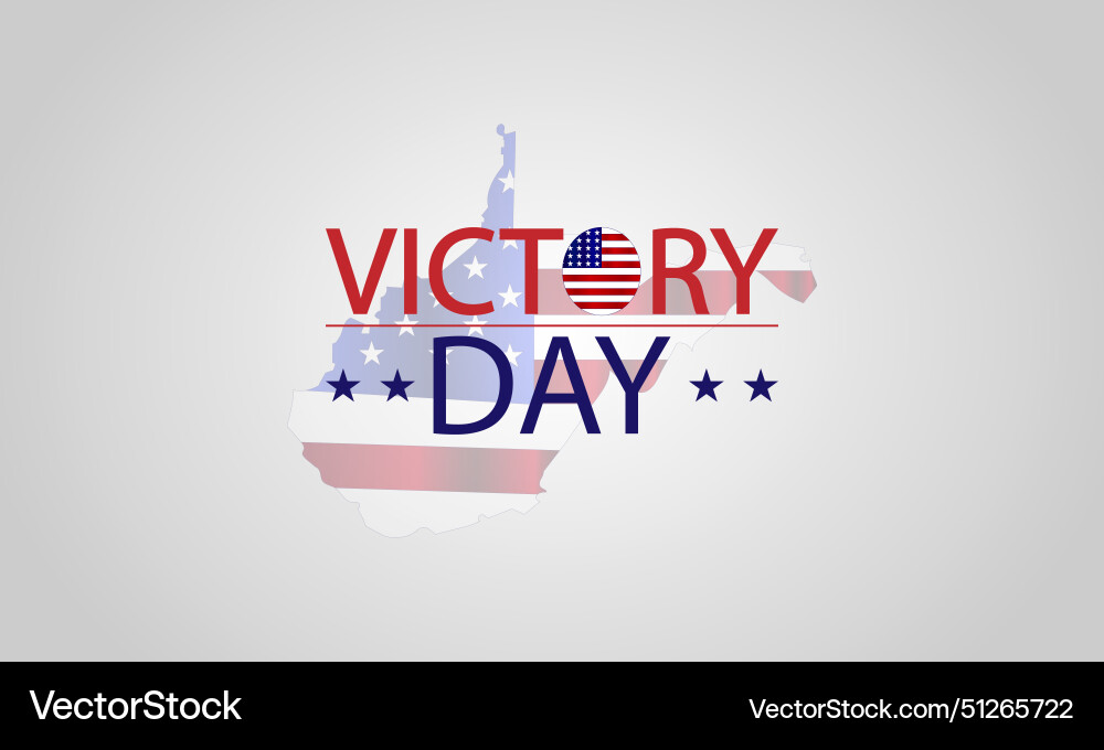 Victory day tribute american flag design text Vector Image