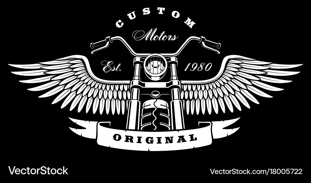 Vintage Motorcycle with Wings Royalty Free Vector Image