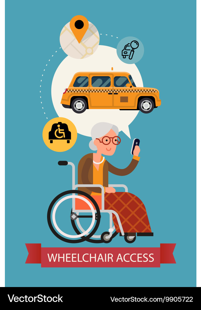 Wheelchair access transport poster Royalty Free Vector Image