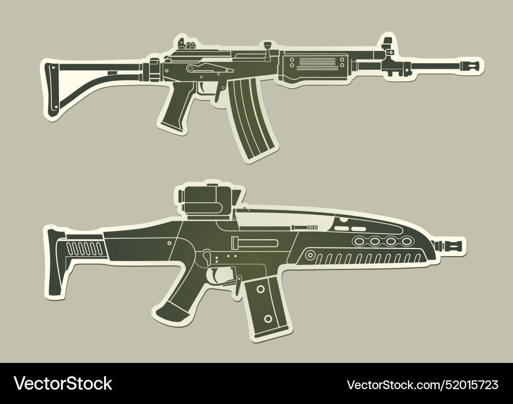 Assault rifle sticker Royalty Free Vector Image