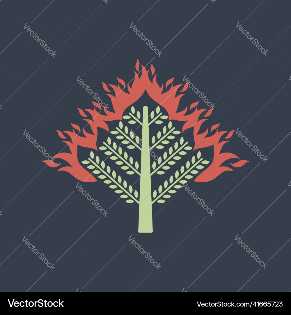 Burning bush that the prophet moses saw Royalty Free Vector