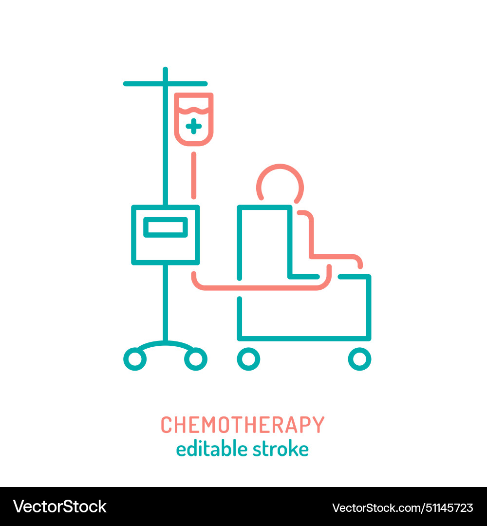 Chemotherapy linear symbol treatment method Vector Image