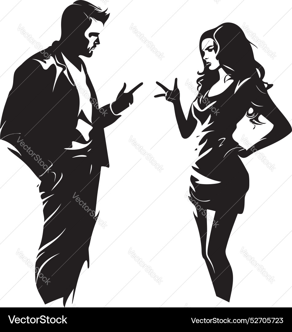 Conflict canvas graphic depicting couples Vector Image