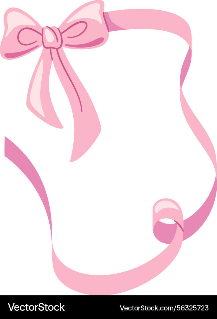 Curly bow frame hand drawn Royalty Free Vector Image