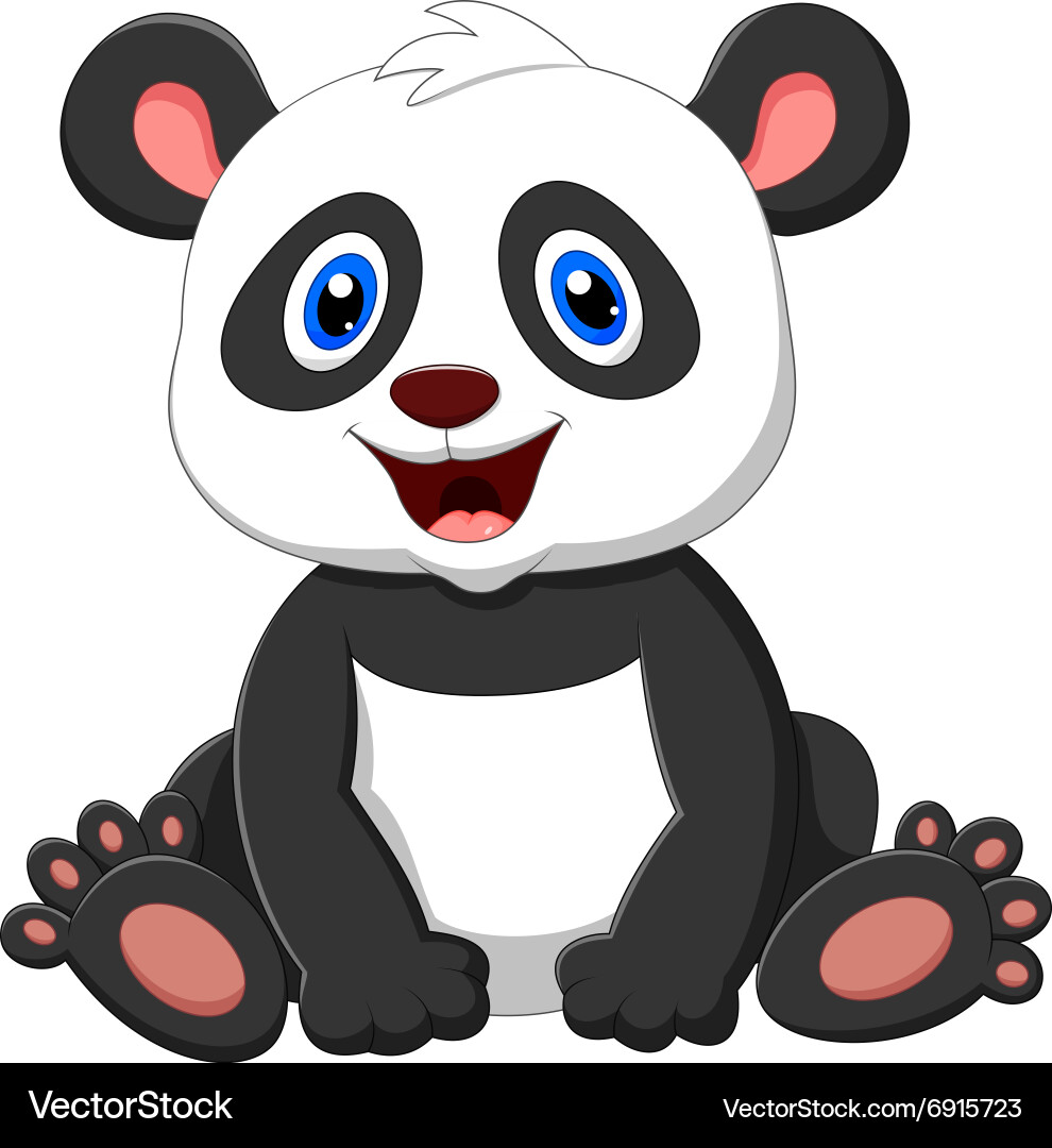 Süße Panda Cartoon Lizenzfreies Vektorbild - VectorStock