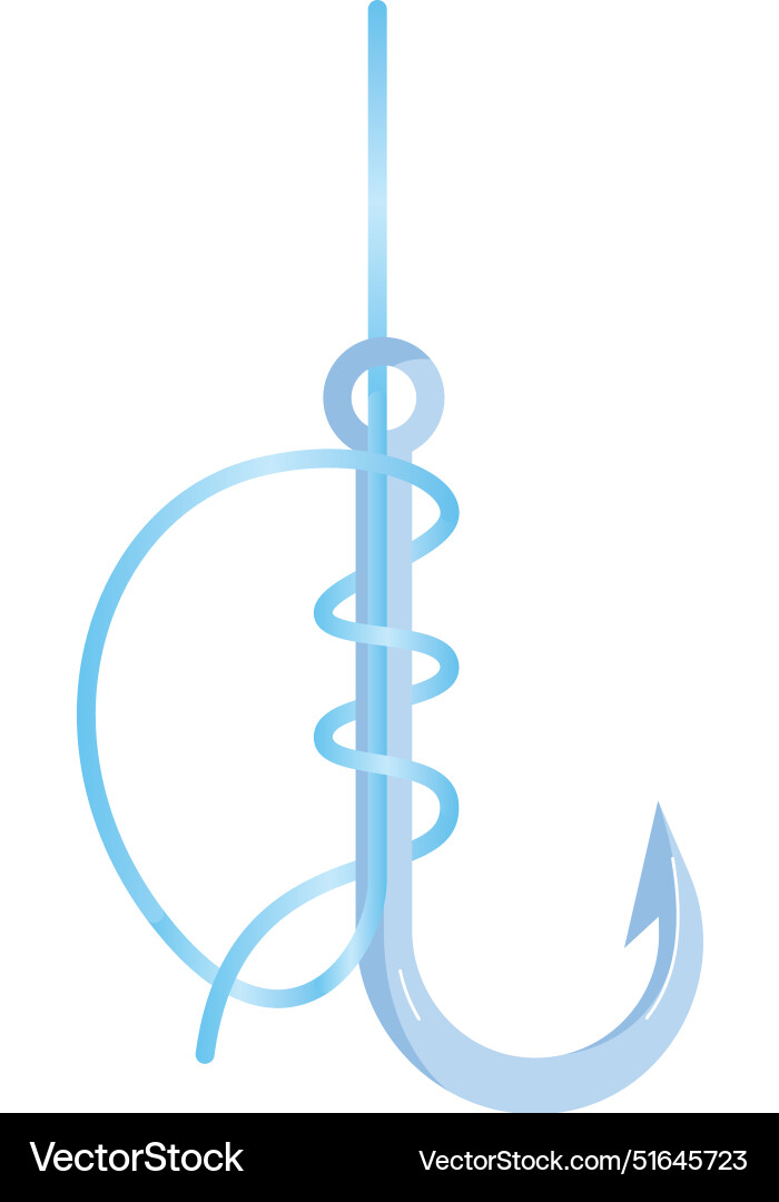 Fishing hook line art isolated white background Vector Image