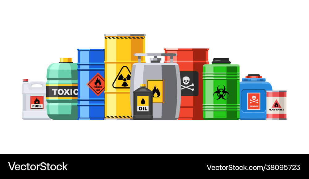 Hazardous Chemical Containers Royalty Free Vector Image