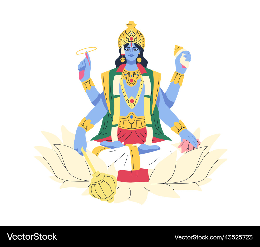 Hindu God Vishnu Royalty Free Vector Image - VectorStock