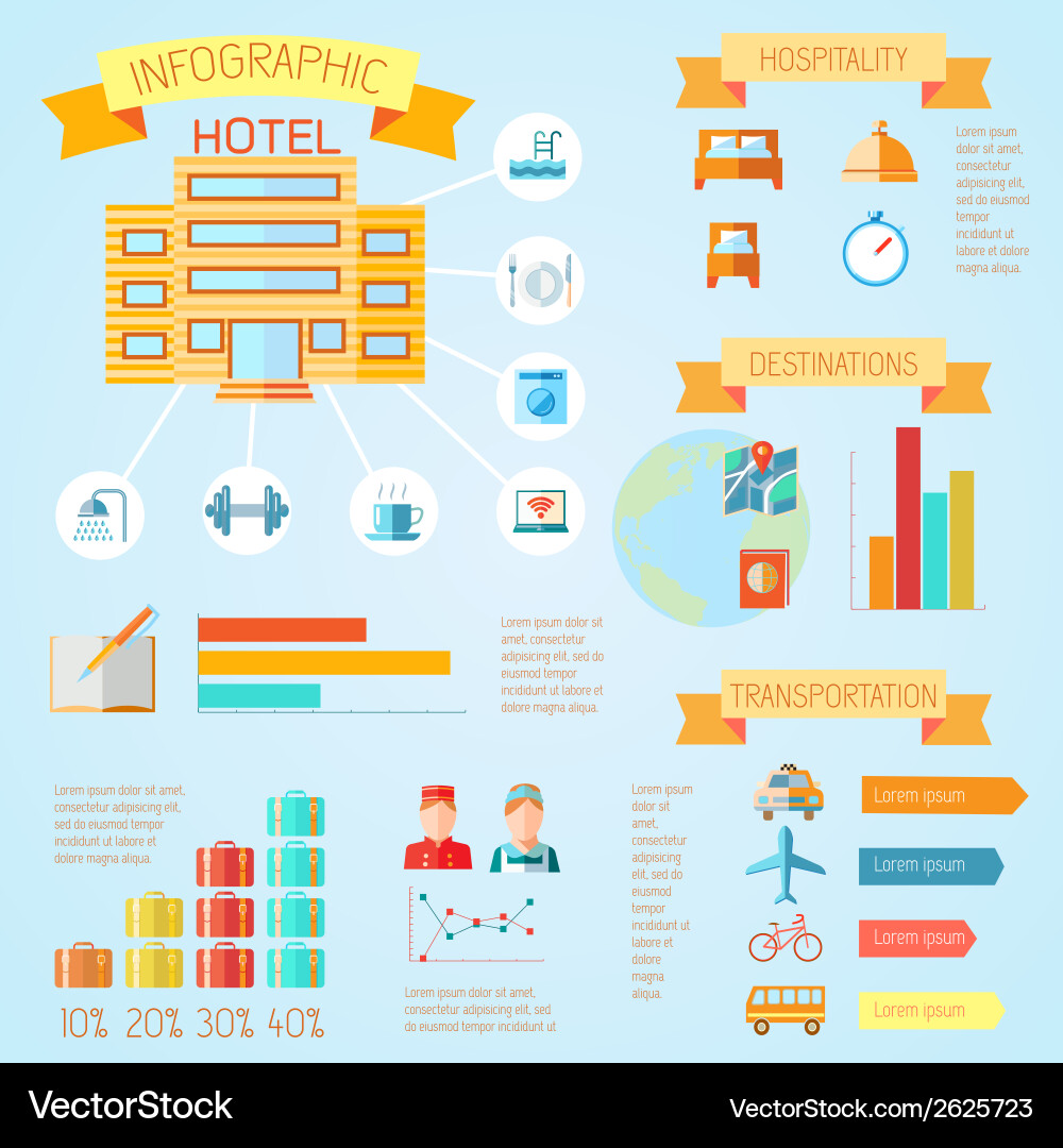 Hotel infographics Royalty Free Vector Image - VectorStock