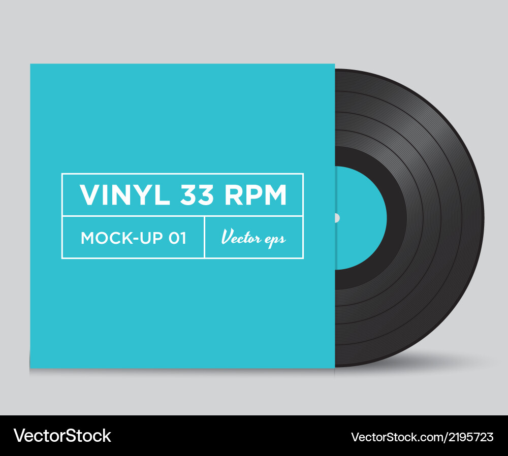 Vinyl 33 rpm mockup 01 Royalty Free Vector Image
