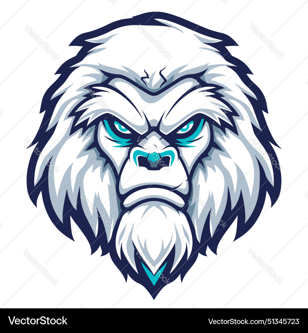 Yeti Face Mascot Logo Royalty Free Vector Image