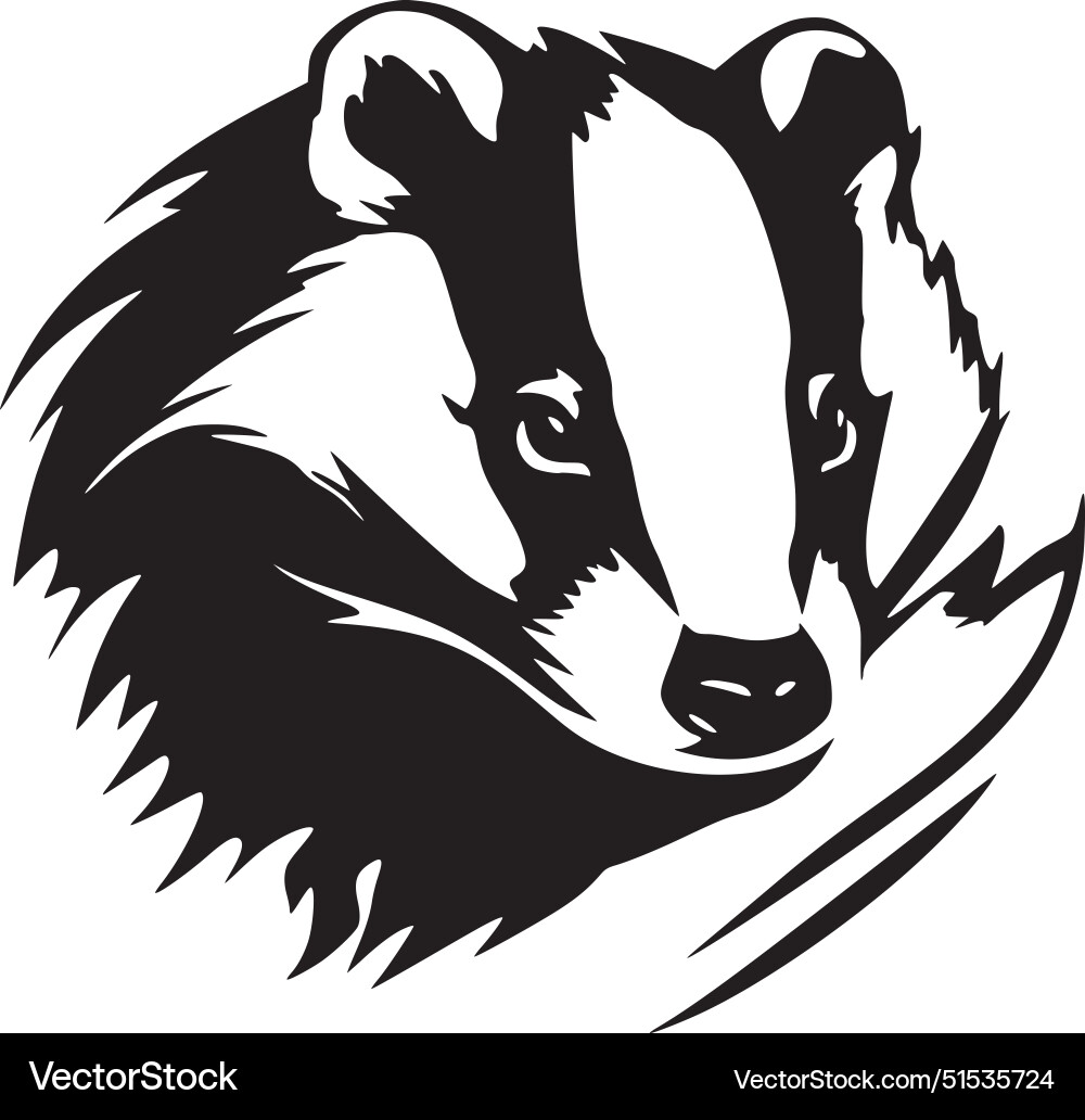 Badger - minimalist and simple silhouette Vector Image