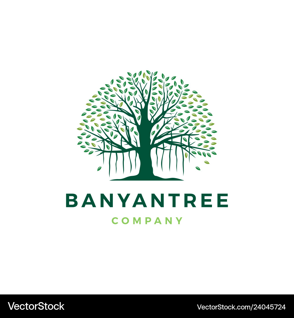 Banyan tree logo icon Royalty Free Vector Image
