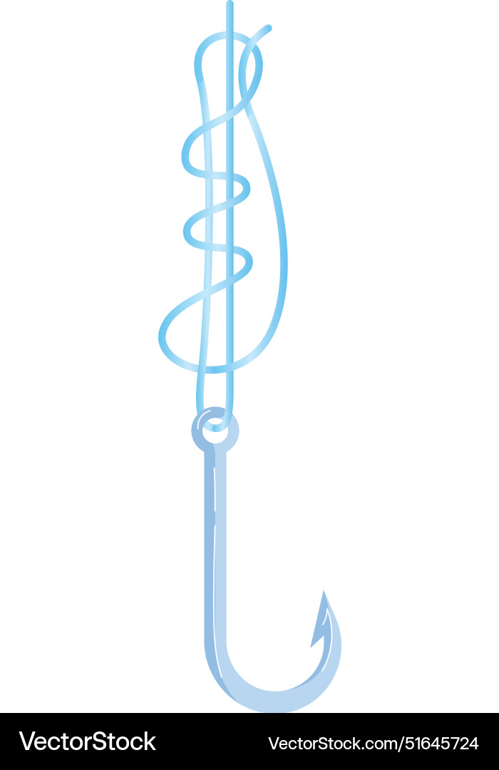 Blue stylized fishing hook design graphic art Vector Image