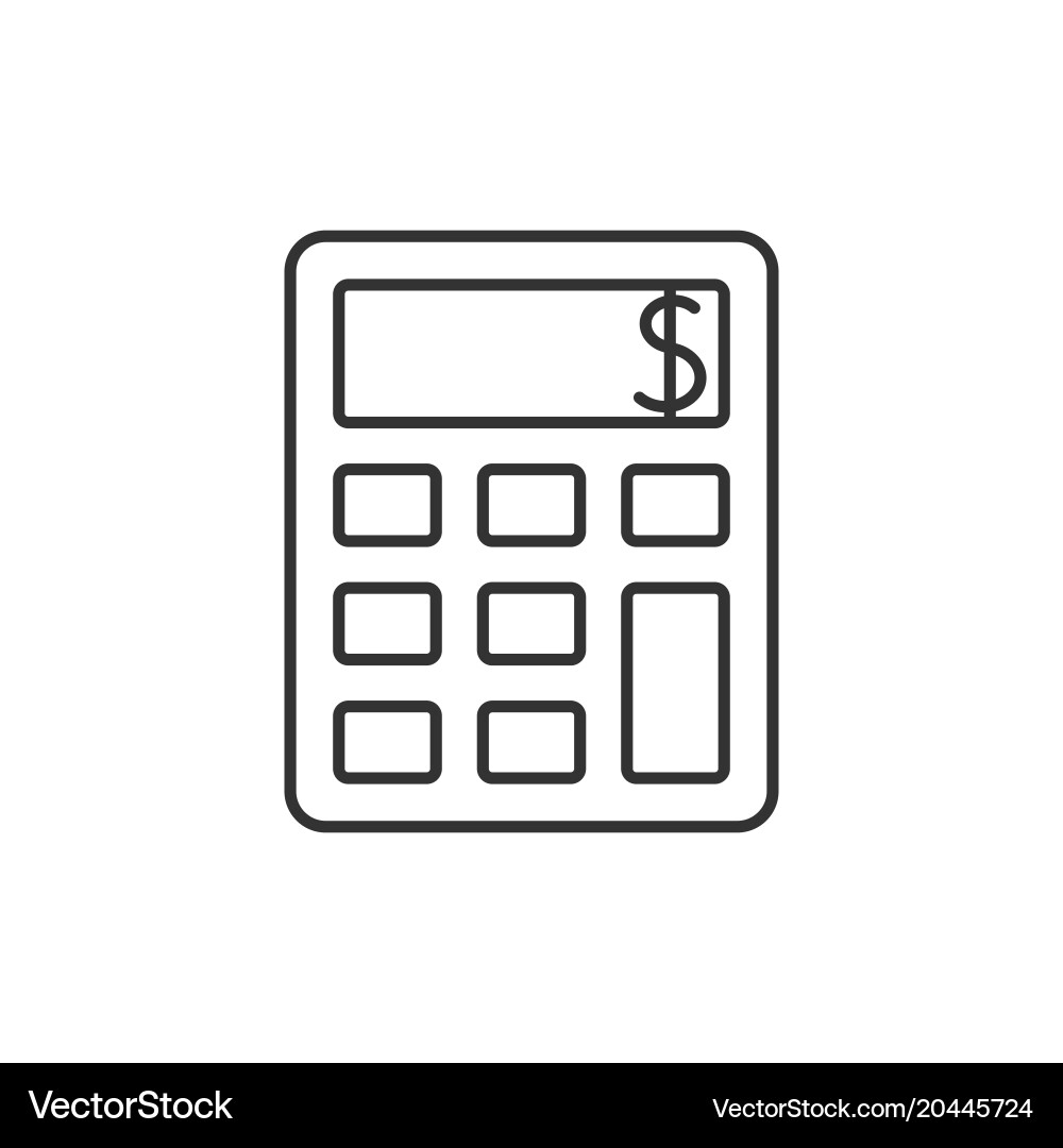 Calculator outline icon Royalty Free Vector Image