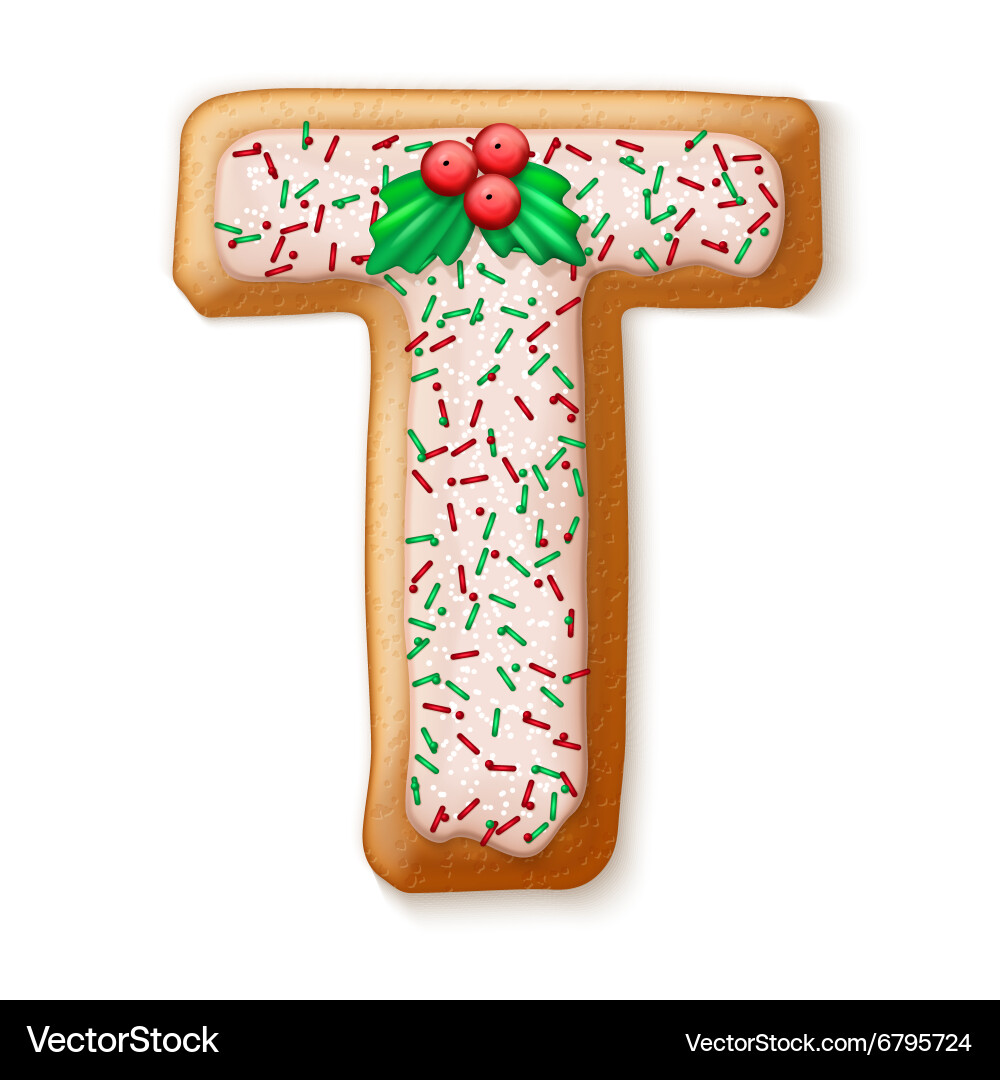 Christmas gingerbread cookies alphabet Royalty Free Vector