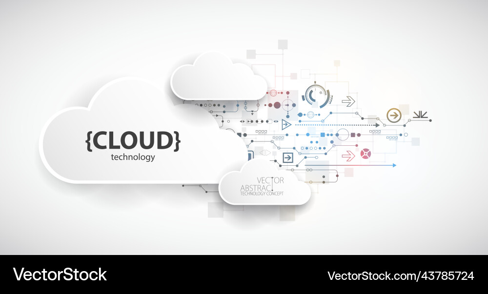 Cloud storage technology integrated digital web Vector Image