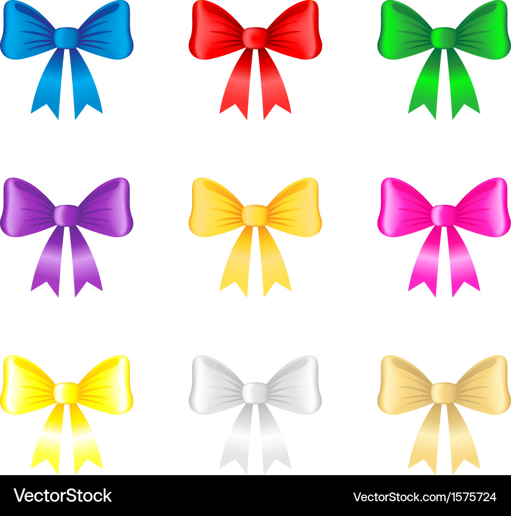 Color bow Royalty Free Vector Image - VectorStock