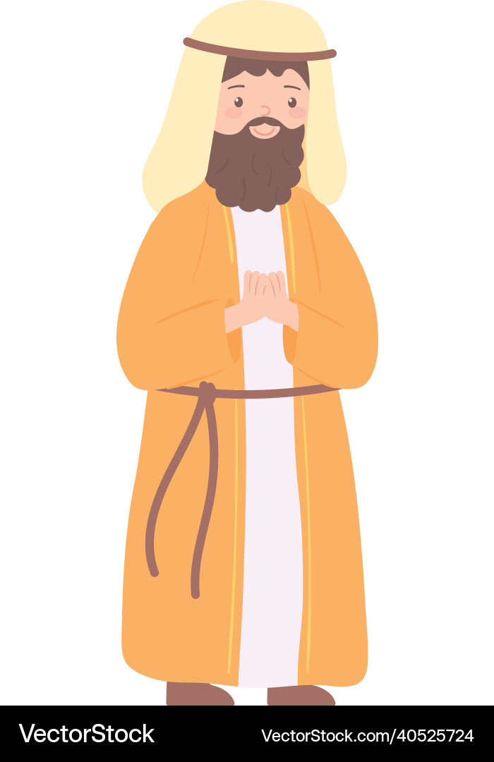 Cute joseph cartoon Royalty Free Vector Image - VectorStock