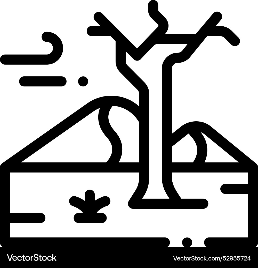 Desert icon thin linear style design isolated Vector Image