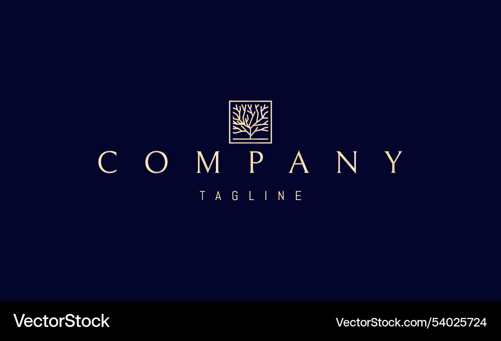 Golden logo with an abstract image Royalty Free Vector Image