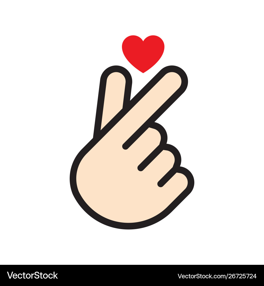Korean finger heart Royalty Free Vector Image - VectorStock
