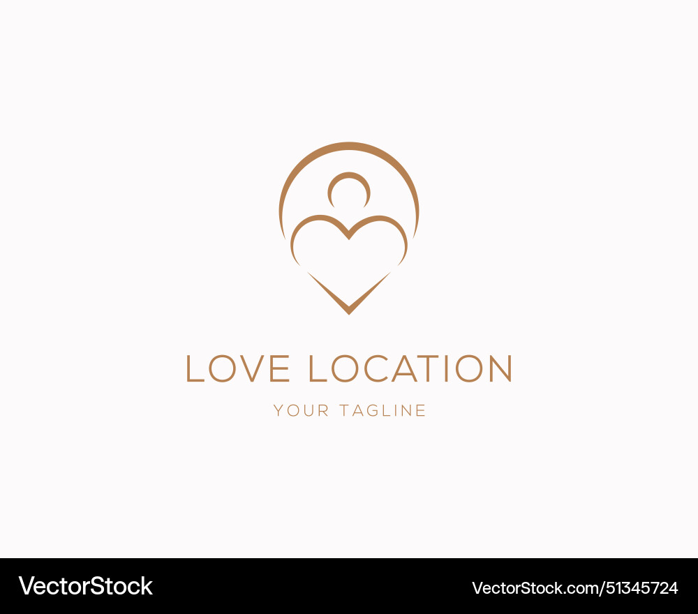 Love location with people symbol logo design Vector Image