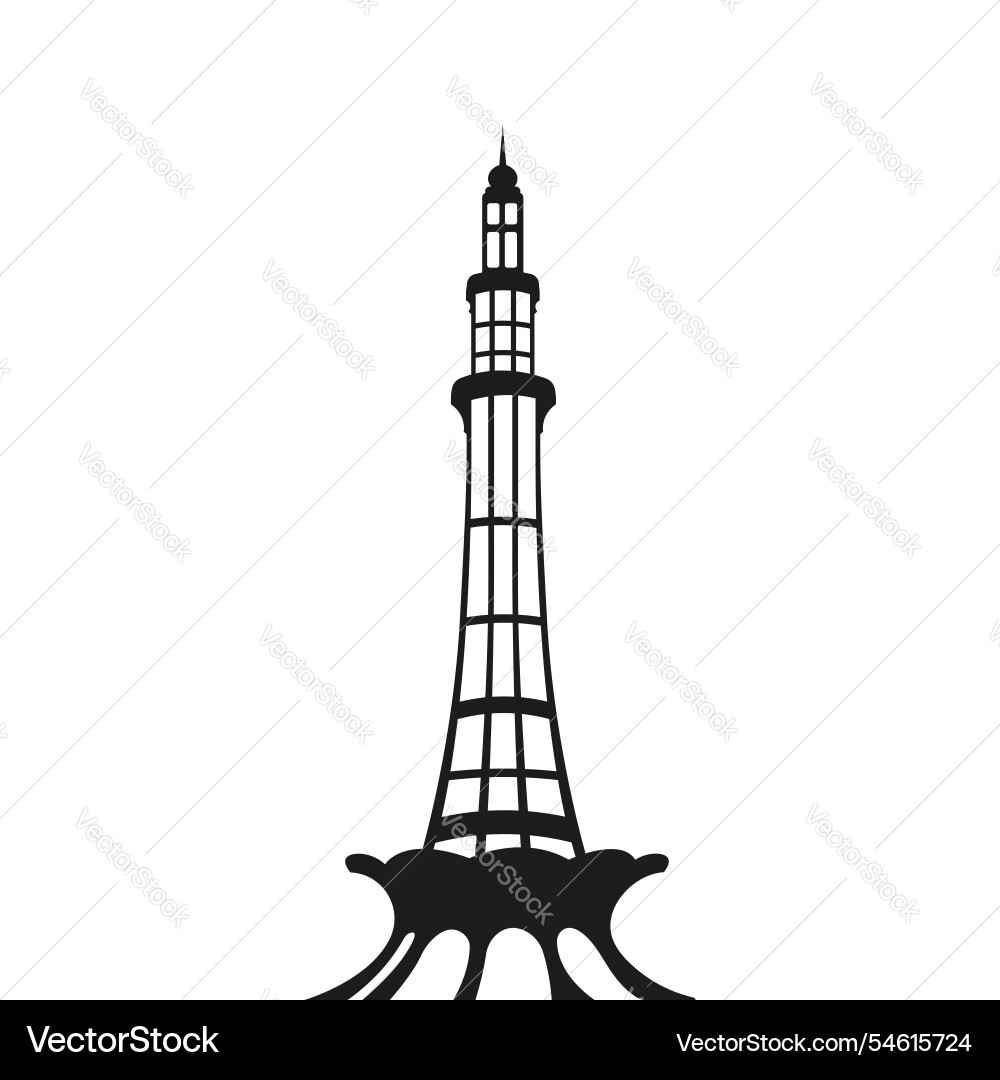 Minar e pakistan silhouette design Royalty Free Vector Image