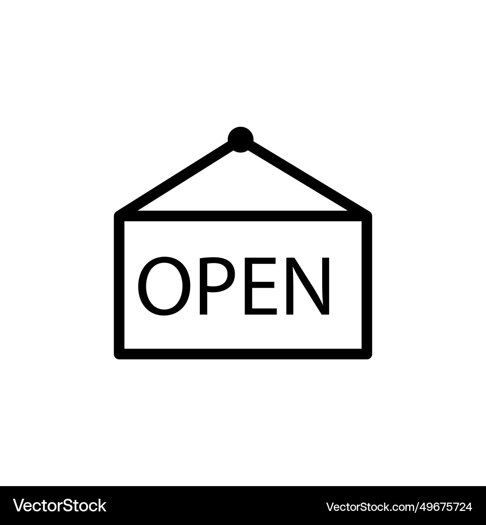 Open close shop line icon logo Royalty Free Vector Image