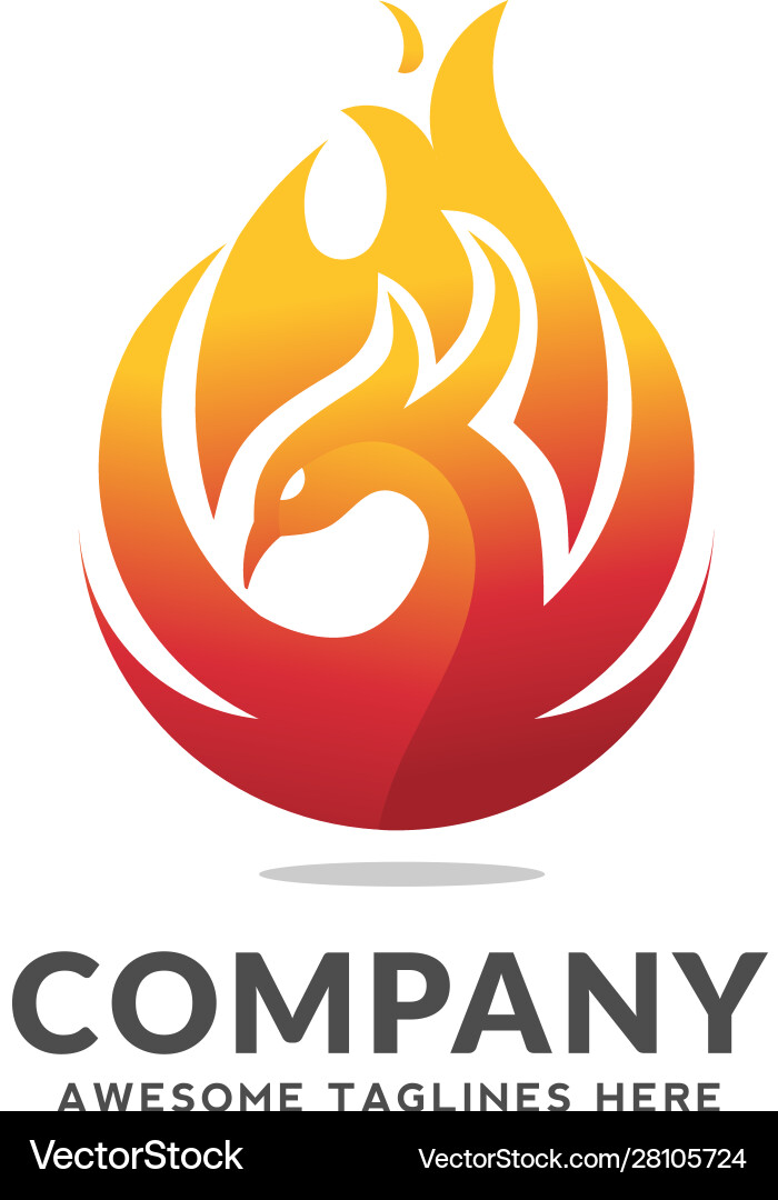Phoenix fire circle Royalty Free Vector Image - VectorStock